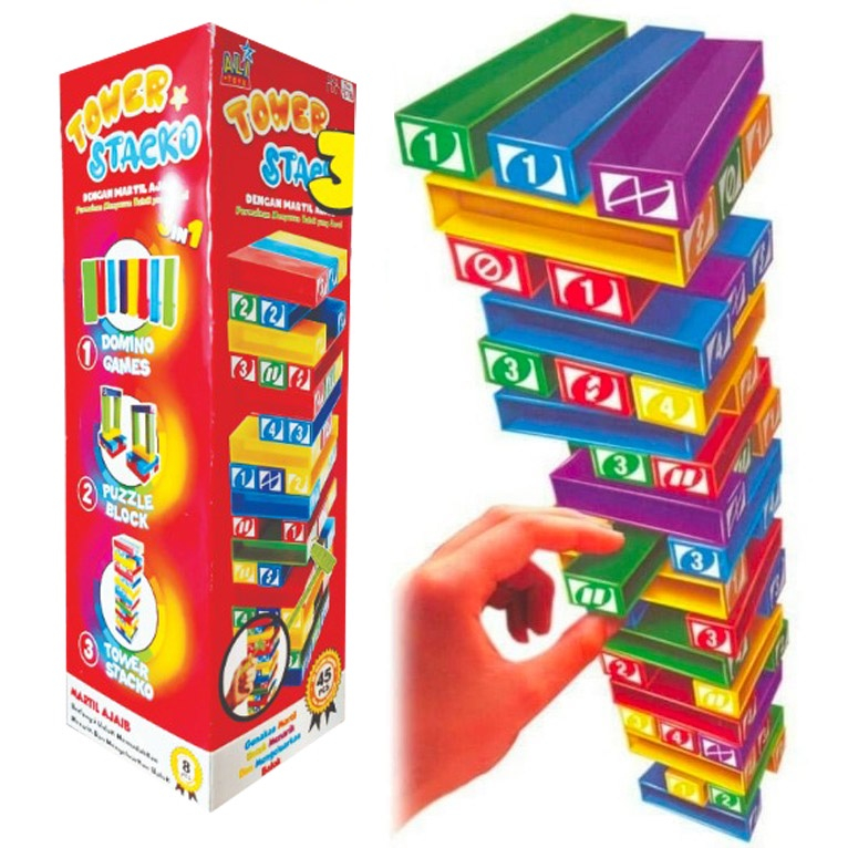 Jual Uno Stacko Mainan Anak Edukasi Mainan Balok Susun Stacko Mainan ...