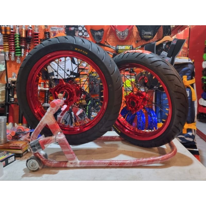 Jual Wheelset velg set Supermoto crf full Scarlett 300/350-17 | Shopee ...
