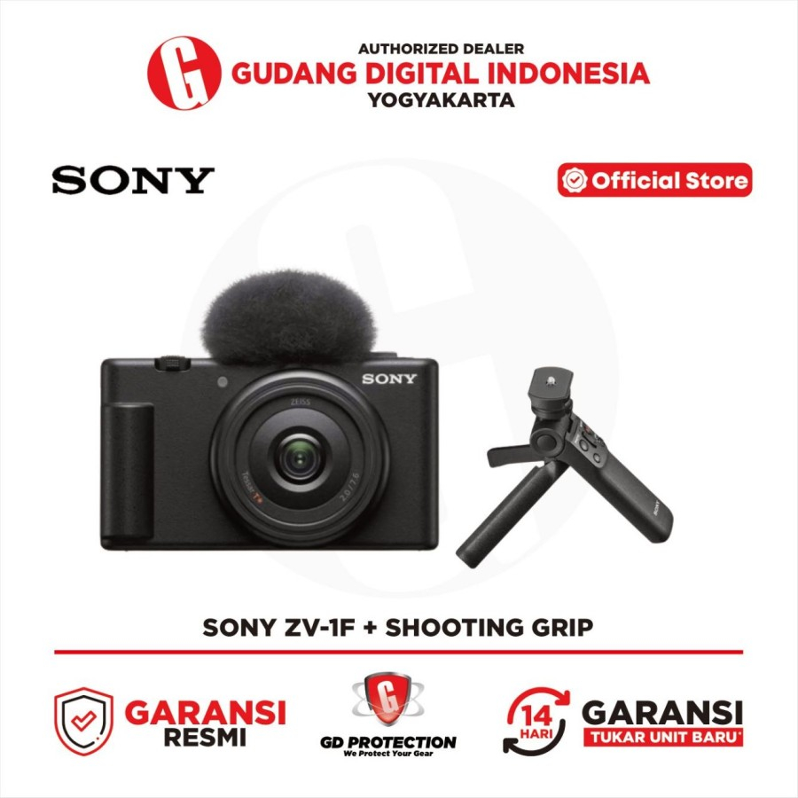 Jual Sony ZV-1F Vlogging Camera + GP-VPT2BT | Shopee Indonesia