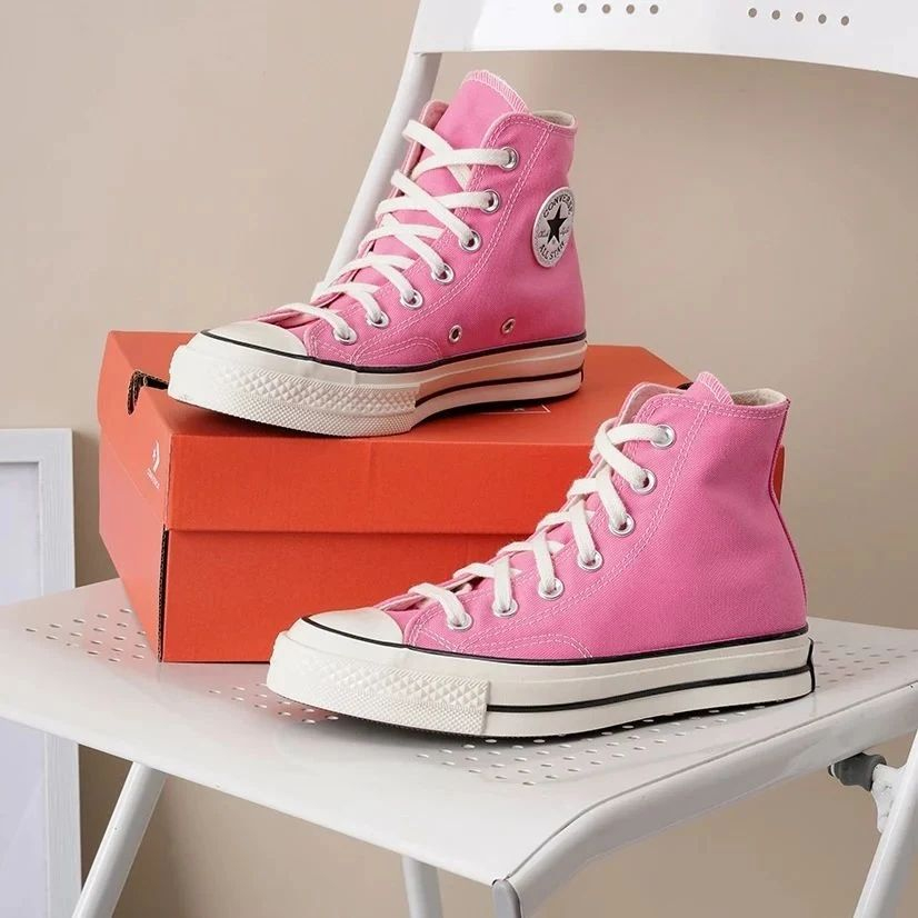 Jual Sepatu Sneakers Wanita CONVERSE Chuck 70 High Pink Egret Black ...