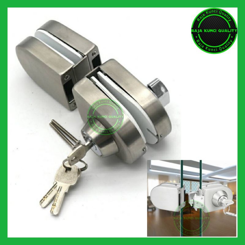 Jual GLASS LOCK KUNCI PINTU KACA KE KACA KNOB DAN KUNCI SISTEM JEPIT | Shopee Indonesia