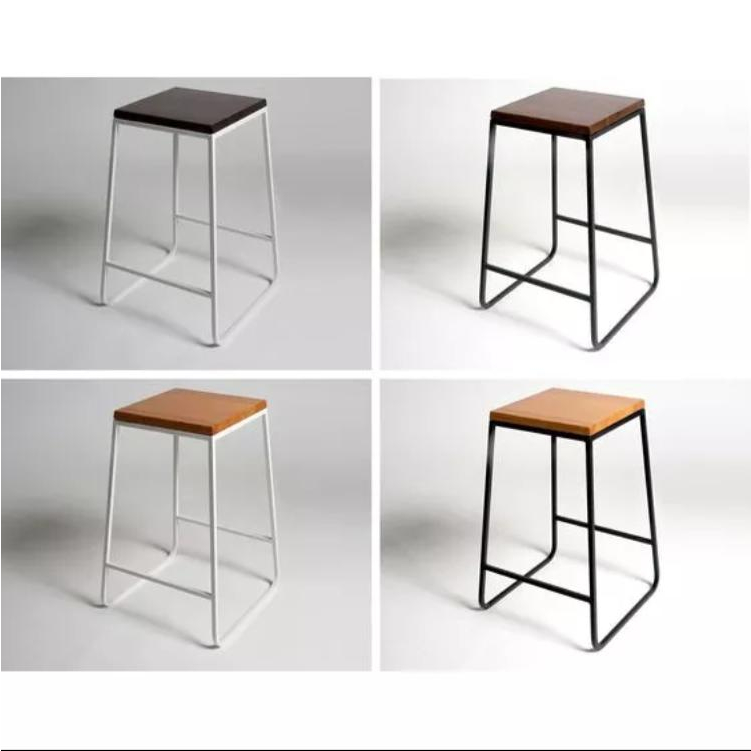 Jual KURSI STOOL BESI TUFT STOOL KAYU MINIMALIS | Shopee Indonesia