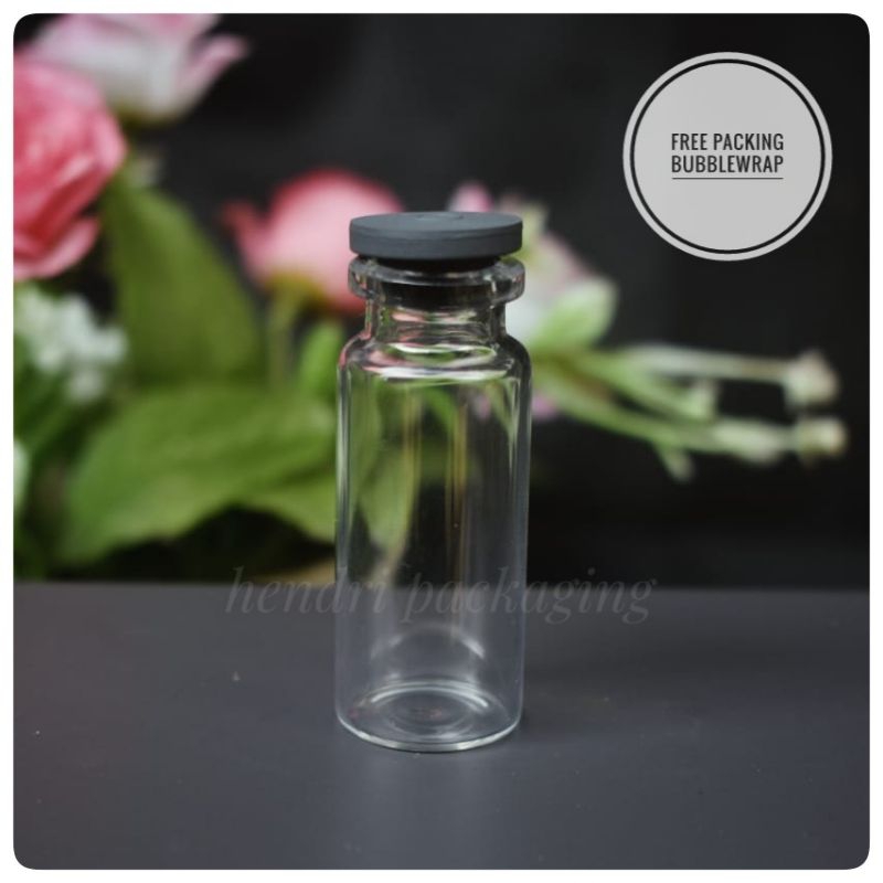 Jual Botol Kaca Vial 10ml Tinggi Tutup Karet Kedap Udara | Shopee Indonesia