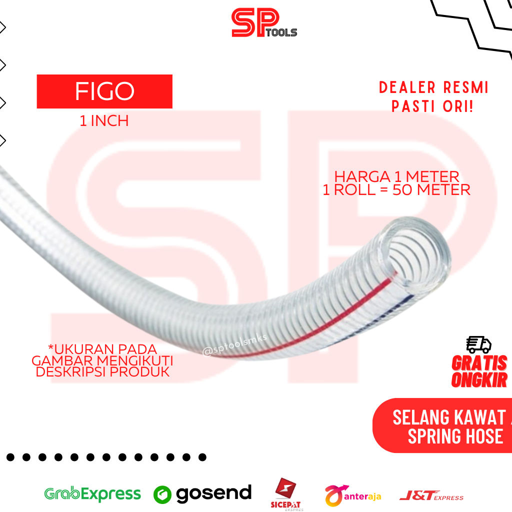 Jual SELANG KAWAT PVC SPIRAL SPRING HOSE 1" 1 INCH FIGO (HARGA / METER ...