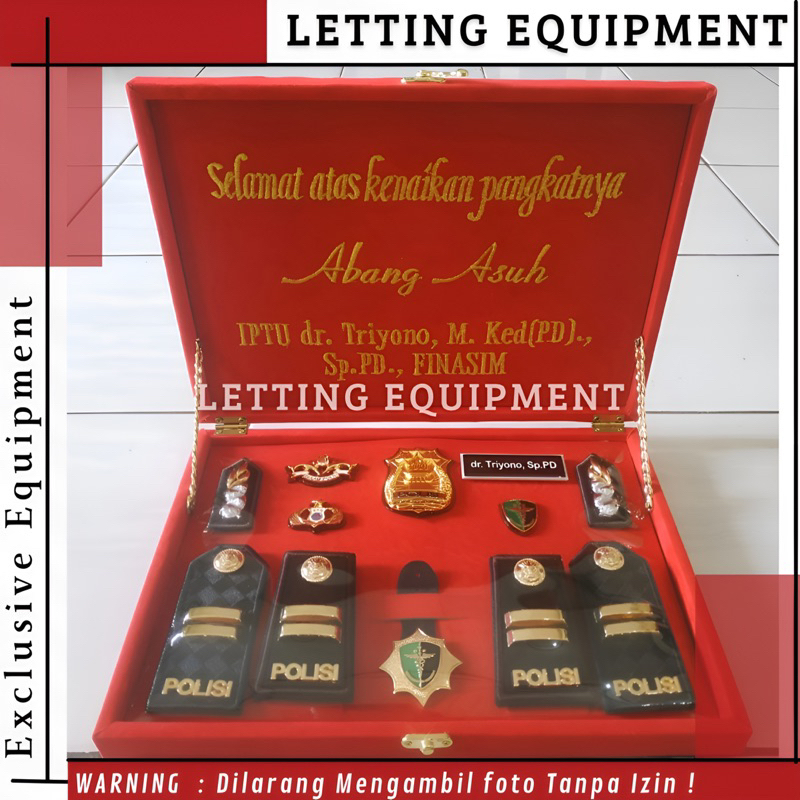 Jual Pangkat IPTU Polri Set Box Custom reques isi ucapan Perlengkapan ...