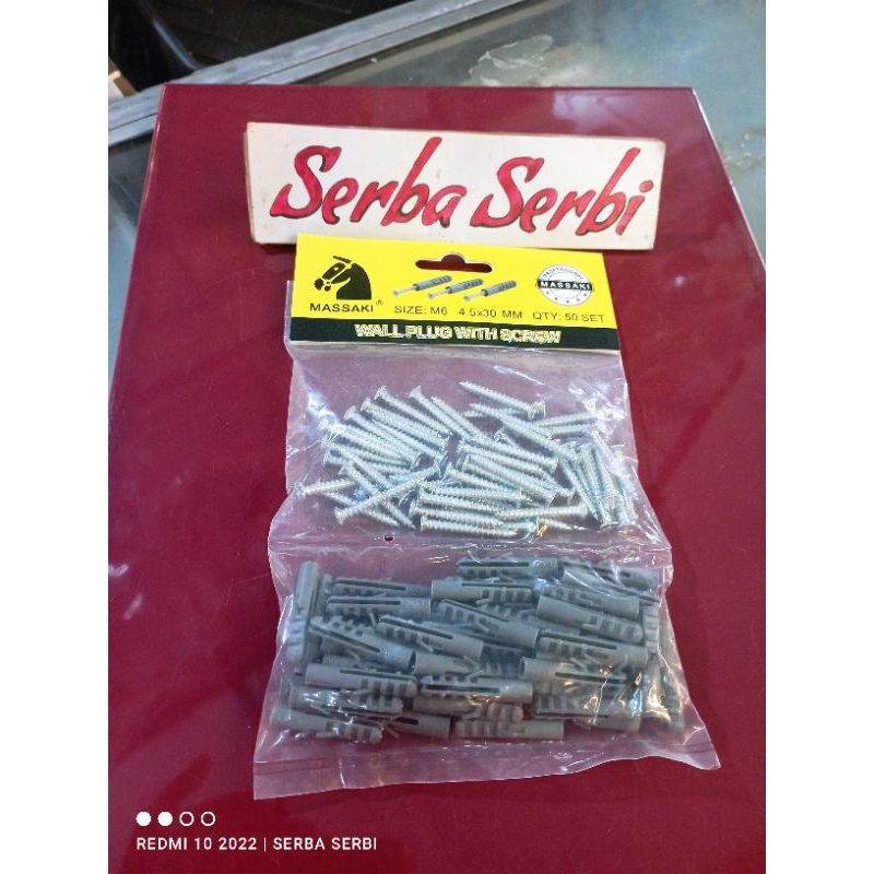 Jual (/SET VISER+SKRUP) Wall plug screw tanam dinding 50pcs | Shopee Indonesia