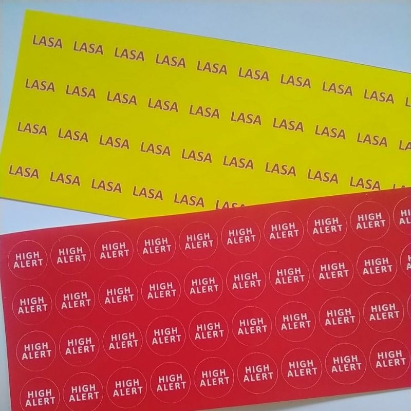 Jual Label stiker Lasa, High alert Cutting Bulat Besar | Shopee Indonesia