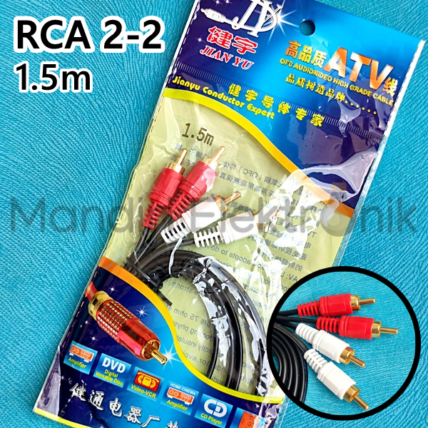 Jual Kabel RCA 2-2 Audio Kabel Audio RCA 2x2 1.5 meter Gold Plated ...