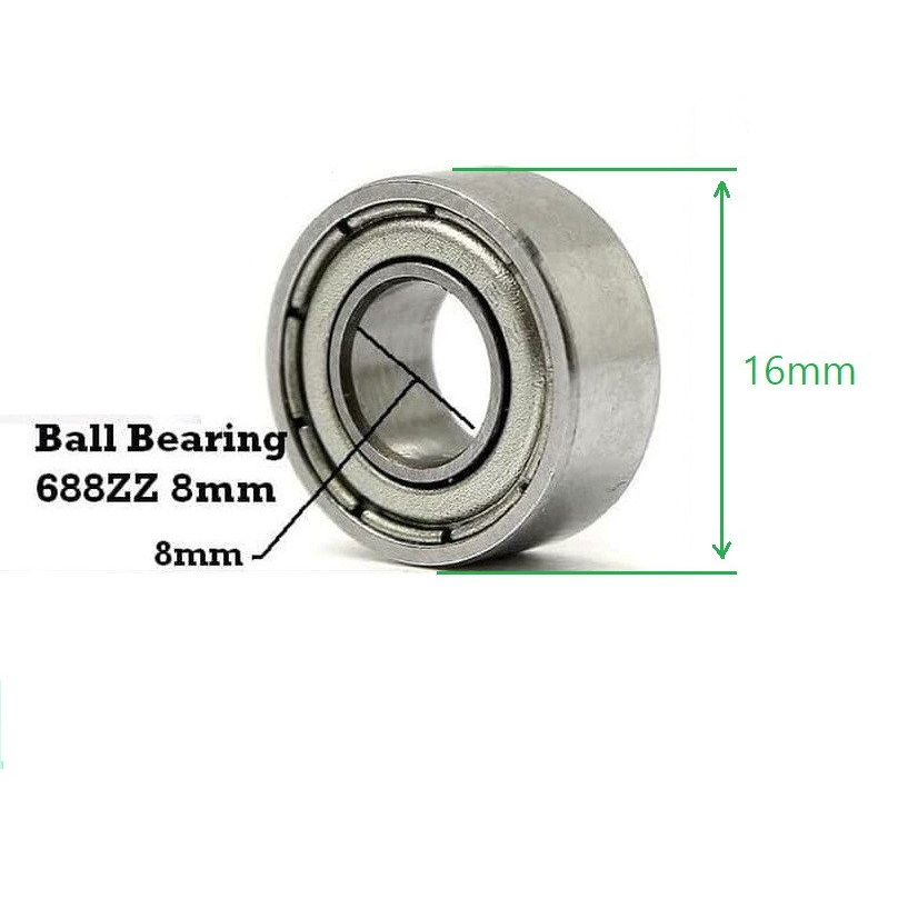 Jual Ball Bearing Bushing 688ZZ 8mm CNC 3D Printer 8x16x5mm 16mm ...