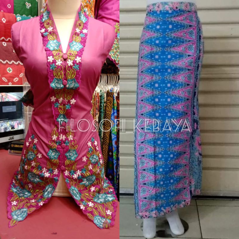 Jual FK-Set kebaya encim bordir dewasa // set kebaya encim bordir katun // set kebaya encim ...
