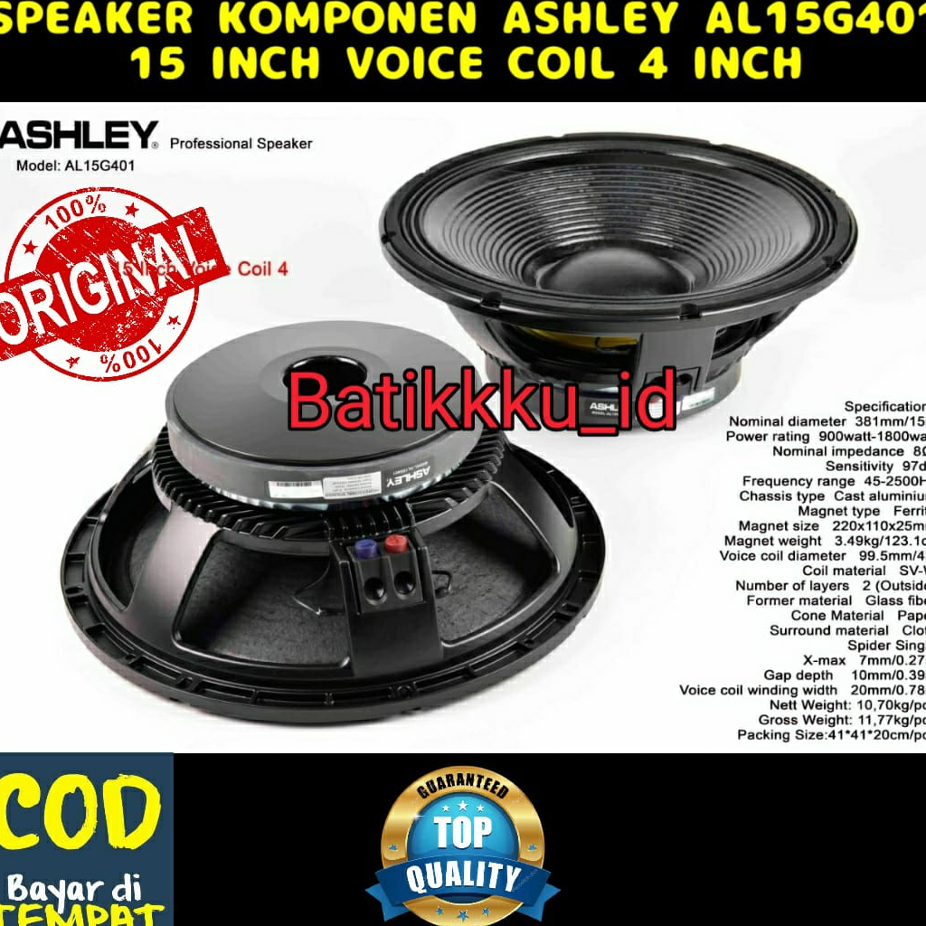 Jual SPEAKER KOMPONEN ASHLEY AL15G401 AL15 G401 AL 15 G 401 ORIGINAL 15 ...