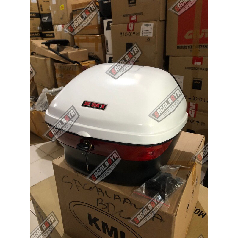 Jual promo Top box Motor murah KMI KM 301 non baseplate putih backrest original KMI | Shopee ...