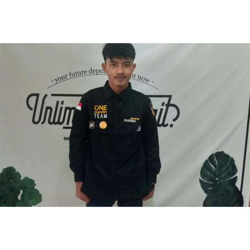 Jual Promo Kemeja Seragam PDL Bank Mandiri Biru Navy Panjang | Baju One ...