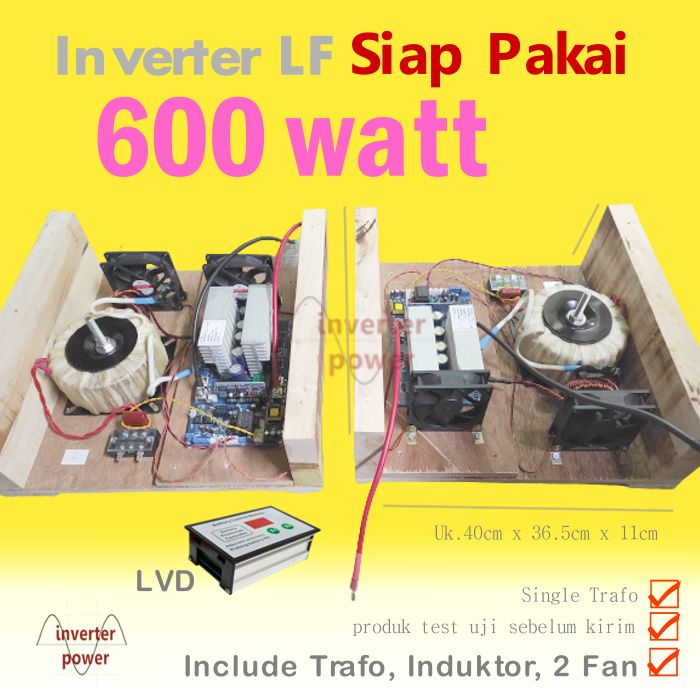 Jual Inverter low frekuensi 600w 8 mosfet 24v siap pakai lengkap LVD ...