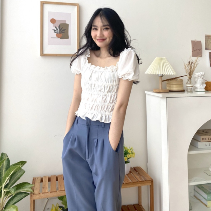 Jual KAORITHELABEL | Rendall Ruffle Top | Casual Blouse - Atasan Korean ...