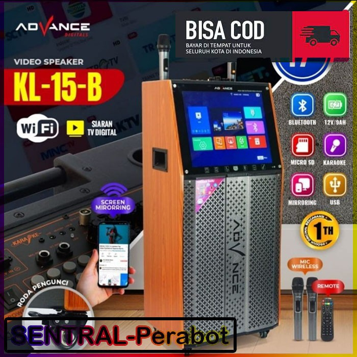 Jual Speaker Portable Bluetooth ADVANCE KL-15B with Lcd Layar 17 Inch+2 ...