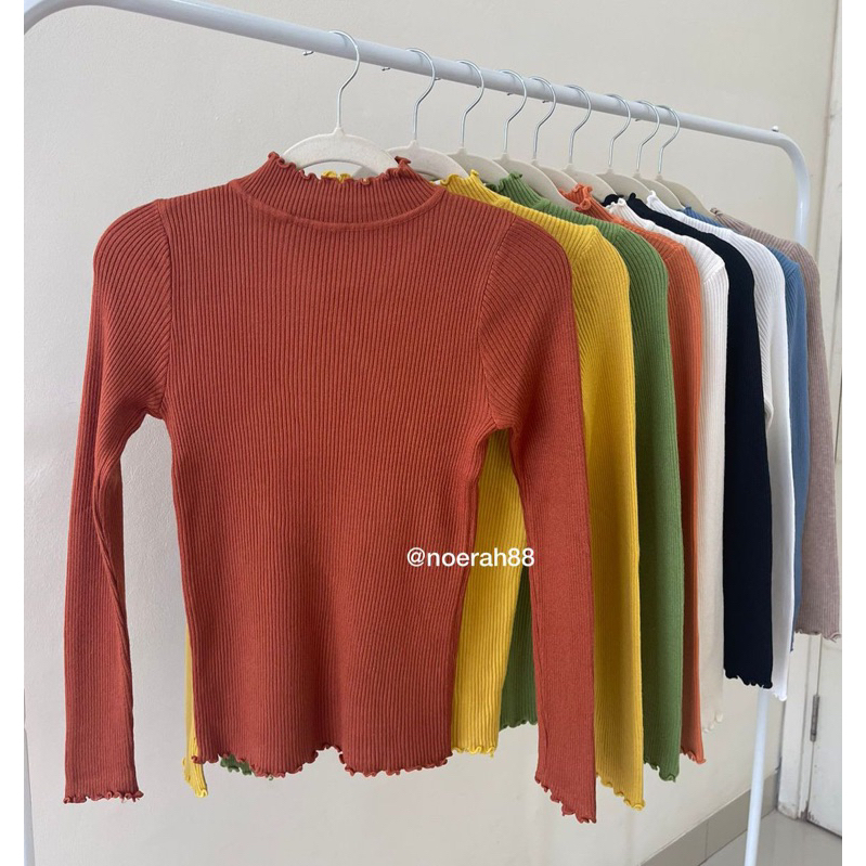 Jual ️Inner rajut turtleneck inner Manset Rajut Wanita Lengan Panjang ...
