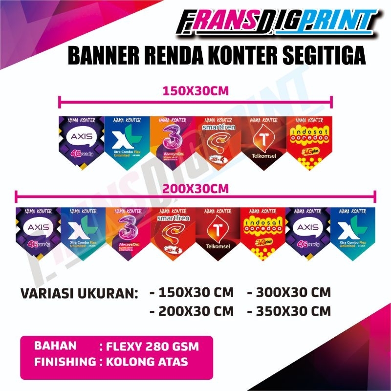 Jual flag banner segitiga , renda konter segitiga , banner renda konter , hiasan konter | Shopee ...