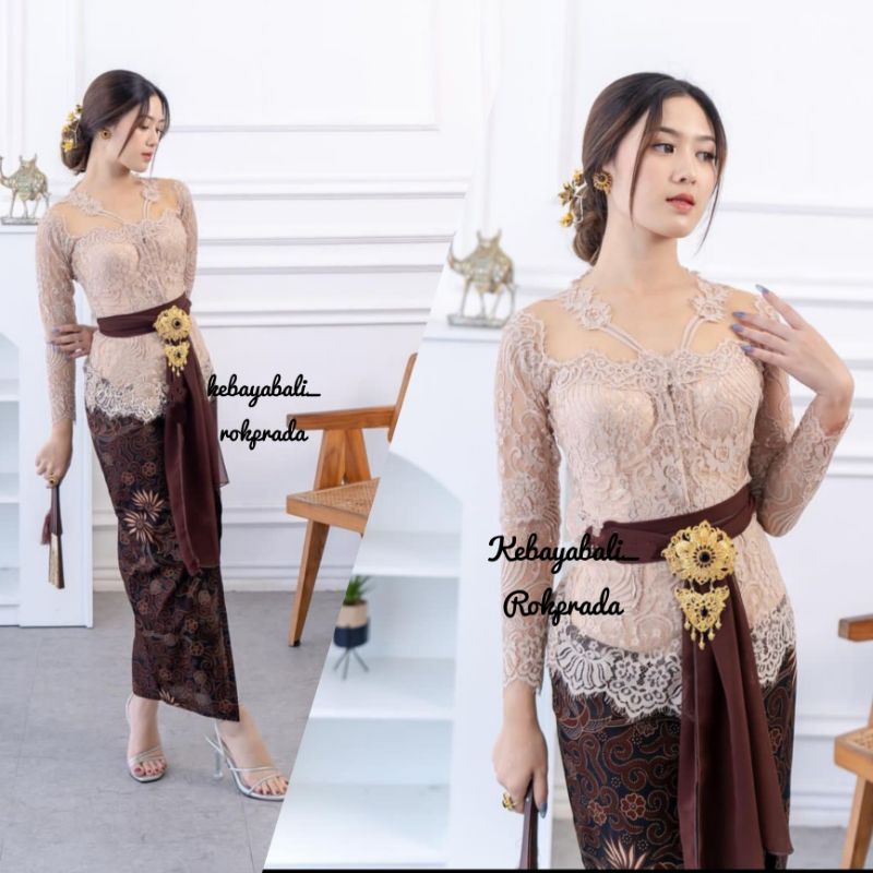 Jual KEBAYA BALI MODIFIKASI MOTIF BUNGA" MODERN | Shopee Indonesia