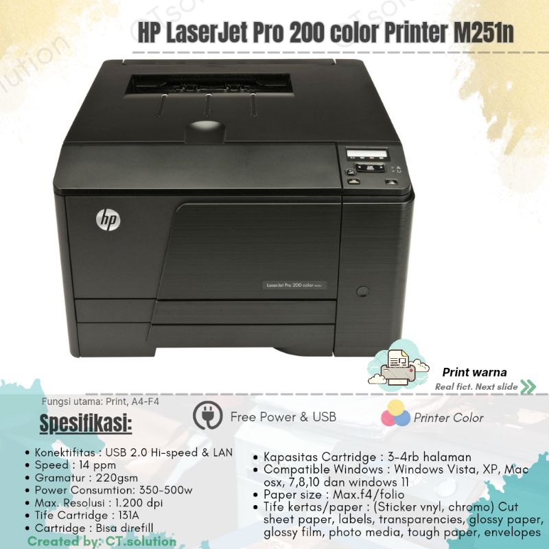 Jual HP LaserJet Pro 200 color M251n - Murah | Shopee Indonesia