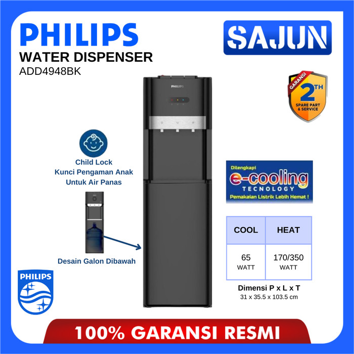 Jual Philips Water Dispenser Dispenser AIr ADD4948BK Galon Bawah ADD ...
