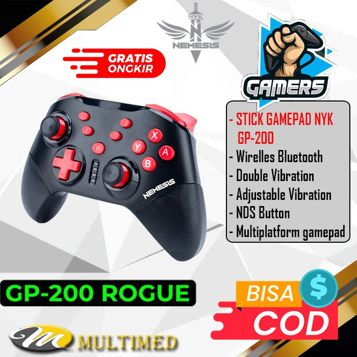 Jual NYK GP-200 Gamepad Joystick ROGUE GP200 GP 200 Wireless Bluetooth ...