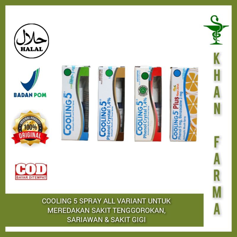 Jual COOLING 5 SPRAY ALL VARIANT UNTUK SAKIT TENGGOROKAN, SARIAWAN ...