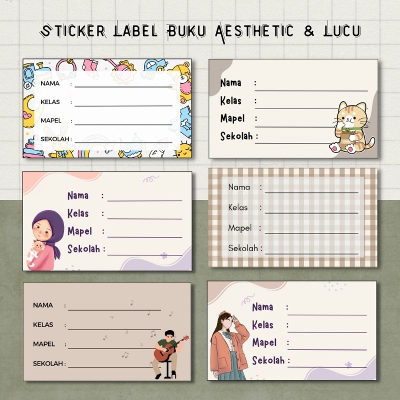 Jual STICKER LABEL BUKU PELAJARAN - STICKER MAPEL AESTHETIC & LUCU ...