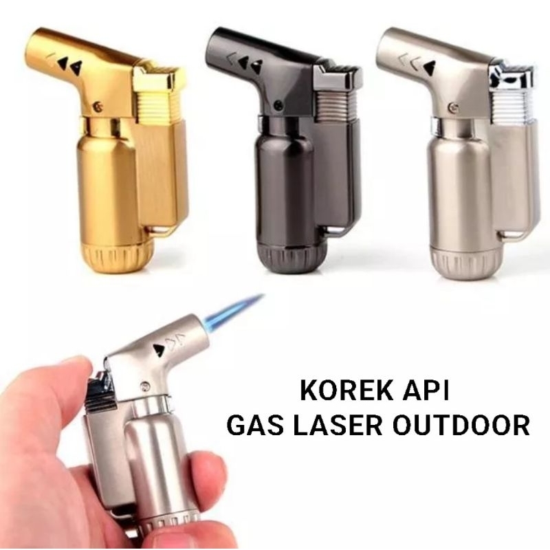 Jual Korek Api Jet Logam Outdoor Tahan Angin - Gas Lighter Turbo Torch ...