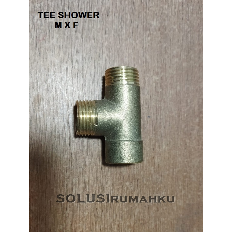 Jual TEE SHOWER 1/2 INCH KUNINGAN DRAT LUAR DALAM / T KRAN BIDET TOILET ...