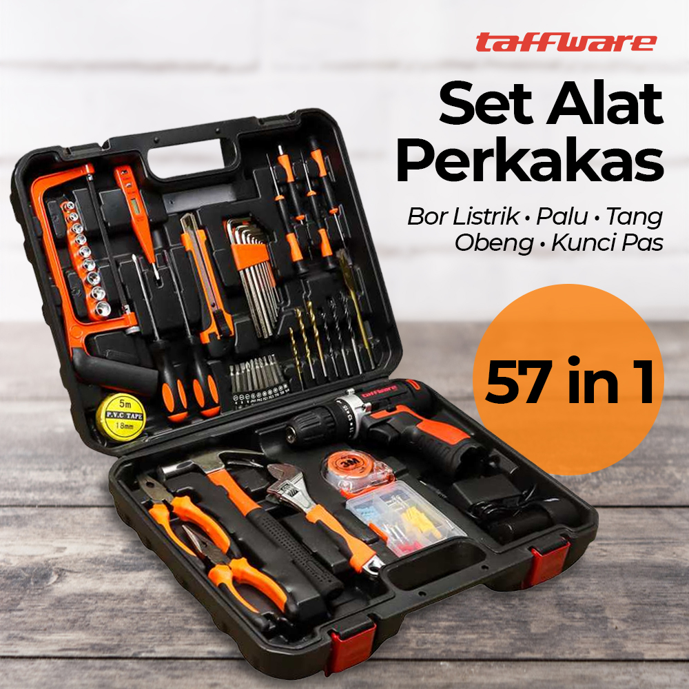 Jual Alat Set Bor Listrik Palu Tang Obeng Kunci Pas 47 in 1 - TZ168 ...