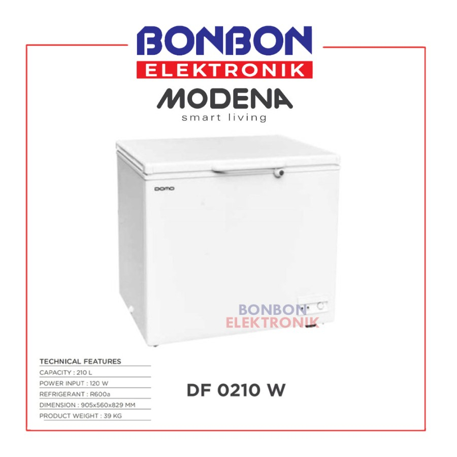 Jual Modena DOMO Chest Freezer 210 L DF-0210 / DF 0210 Freezer Box | Shopee Indonesia
