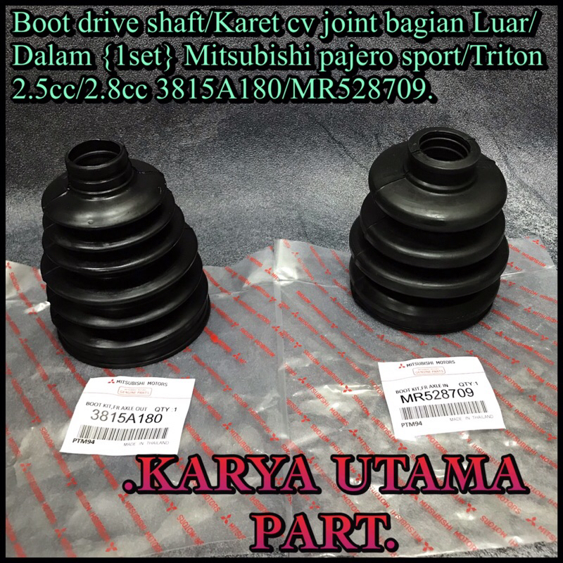 Jual Boot cv joint,karet drive shaft 1set/2pcs in dan out pajero sport,triton | Shopee Indonesia