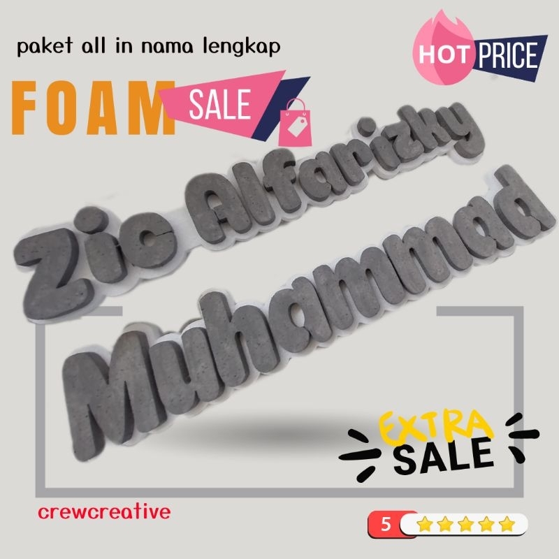 Jual Huruf timbul styrofoam paket nama lengkap | Shopee Indonesia