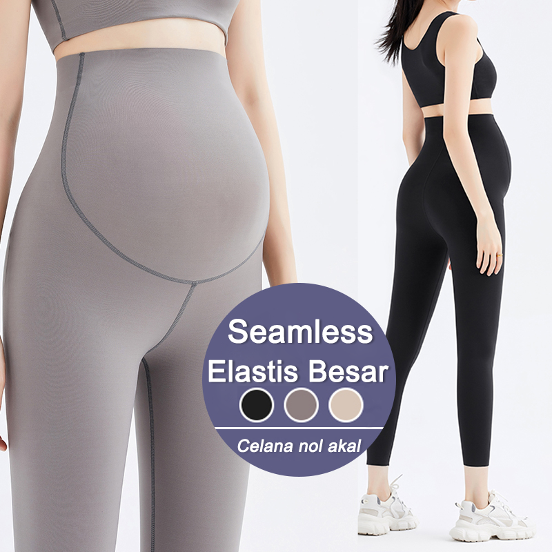 Jual Celana Legging Hamil Spandex Jumbo Ibu Hamil Premium Wanita 3D Penyangga Perut Material ...