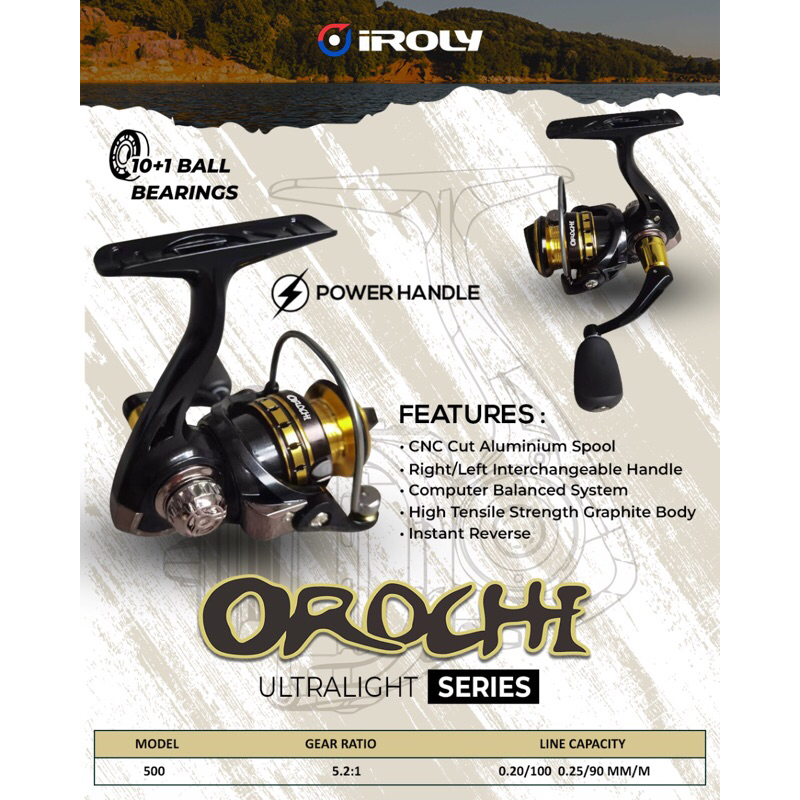 Jual Reel Iroly Orochi 10+1BB UL 800 (power handle) | Shopee Indonesia