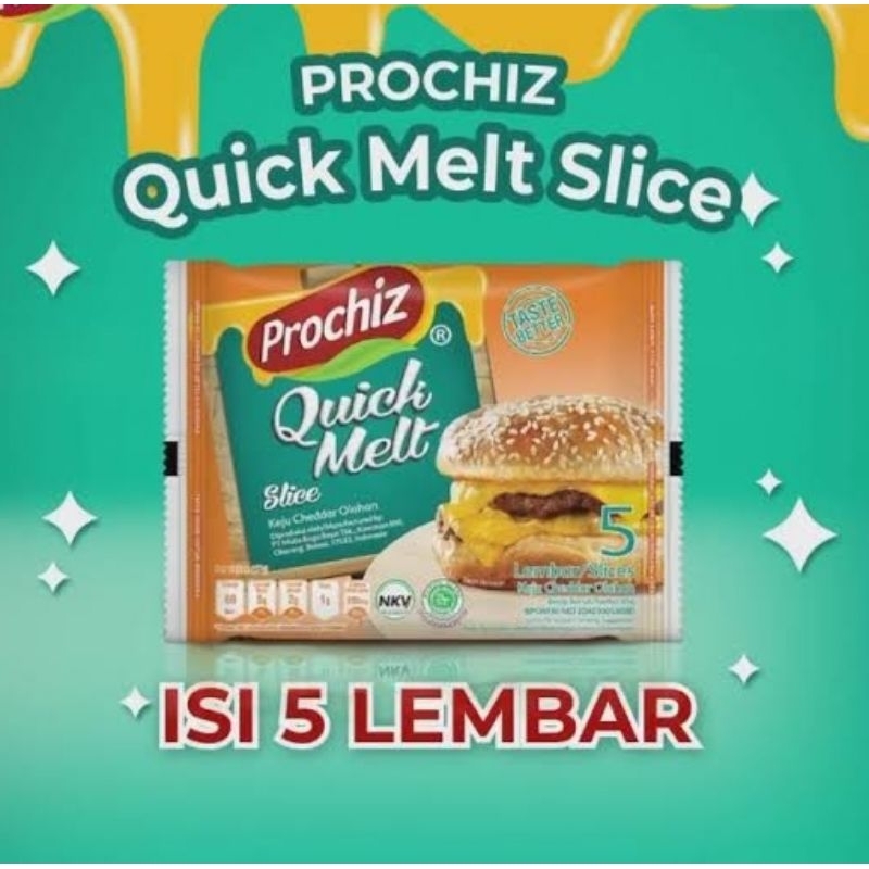 Jual Prochiz Keju Quick Melt Slice 5 Lembar Keju Cheddar Olahan ...