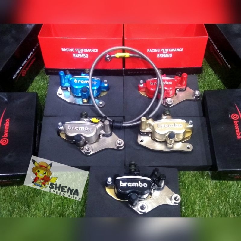 Jual Kaliper BREMBO SAMURAI 2P + selang rem KTC RACING All Vario Beat Scoopy Genio | Shopee ...