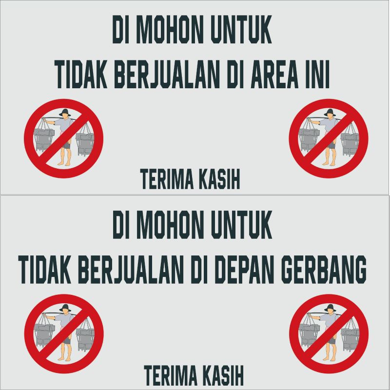 Jual BANNER/SPANDUK/BALIHO Larangan parkir dan berjualan BELI 1GRATIS 1 ...