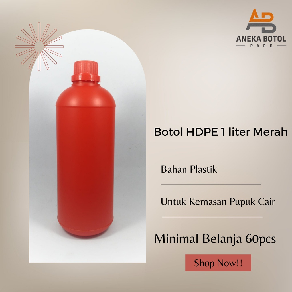 Jual Botol HD 1 liter Merah Botol Pupuk Pertanian Cair Botol HDPE 1 ...