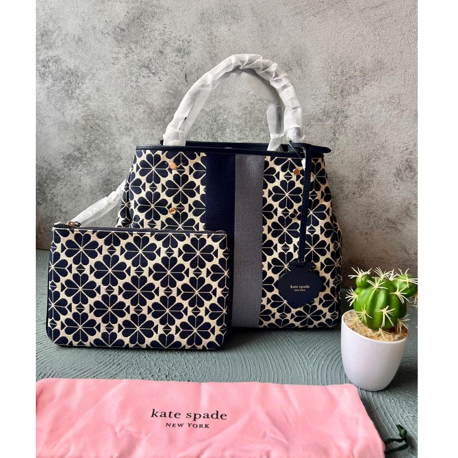 Jual Kate spade Medium Flower Jacquard Stripe Everything Tote (Butik ...