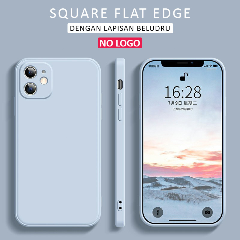 Jual NO LOGO SILICONE SQUARE FLAT EDGE Soft Case iP iPhone 7 8 PLUS X ...