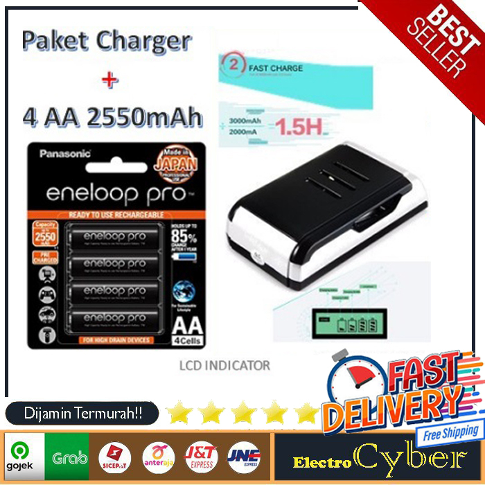 Jual Paket Eneloop PRO + Charger AA / AAA for enelop Baterai | Shopee ...
