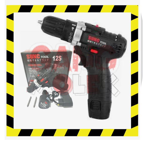 Jual Mesin Bor Obeng Cordless 1batre KAYU BESI KOMPLIT SUNC TOOLS 12V ...