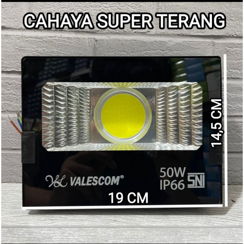 Jual VALESCOM LAMPU SOROT LED COB 50W SNI FLOOD LIGHT PUTIH COOL DAYLIGHT 6500K / KUNING WARM ...