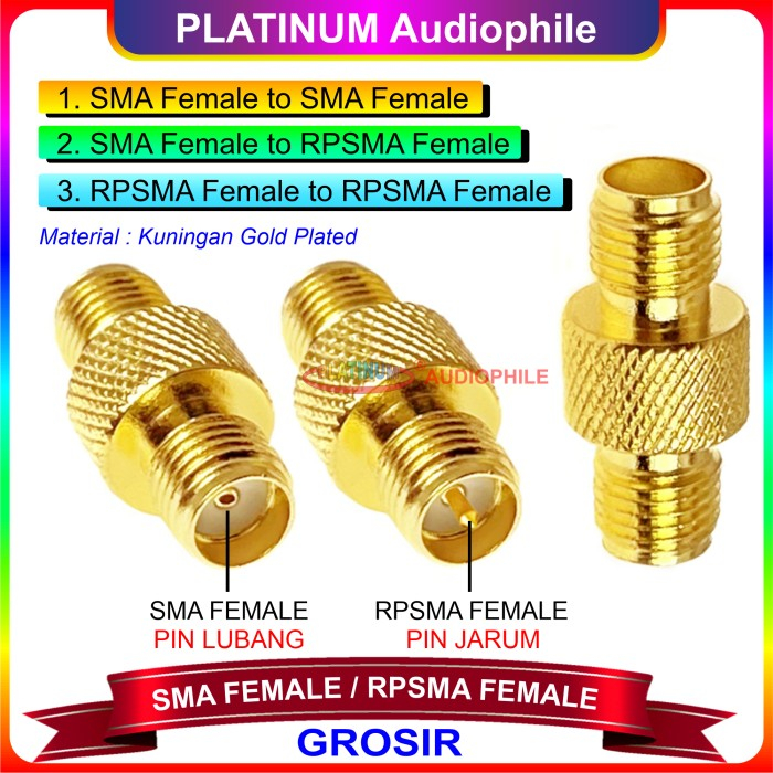 Jual Konektor SMA Female RPSMA Female I-3 7 10 Connector RF Adapter ...