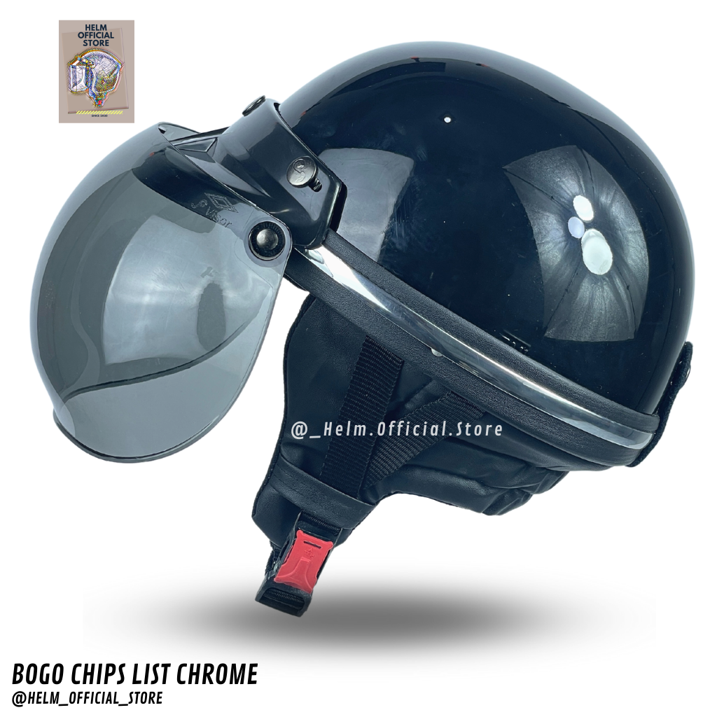 Jual helm chips bogo retro vespa polos dewasa SNI | Shopee Indonesia