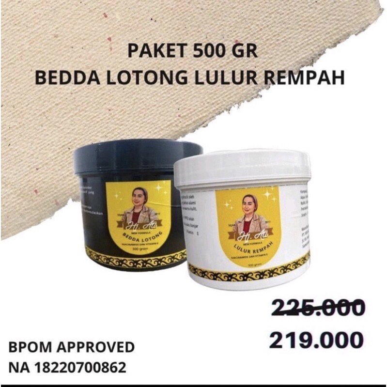 Jual paket lulur rempah hj ati 500gram dan bedalotong hj ati 500gram ...