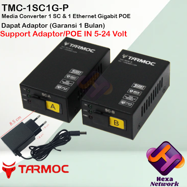 Jual Tarmoc TMC-1SC1G-P | 1 FO 1 LAN Gigabit POE IN 5-24V HTB GS-03 A+B ...