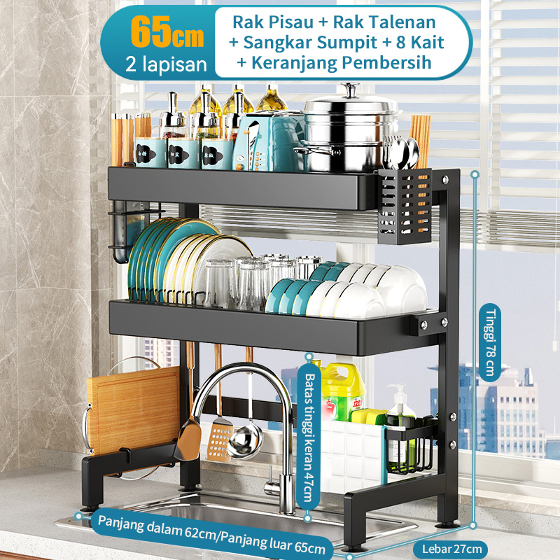 Jual Rak Piring Stainless Steel Mangkuk Wastafel Rak Dapur Rak ...